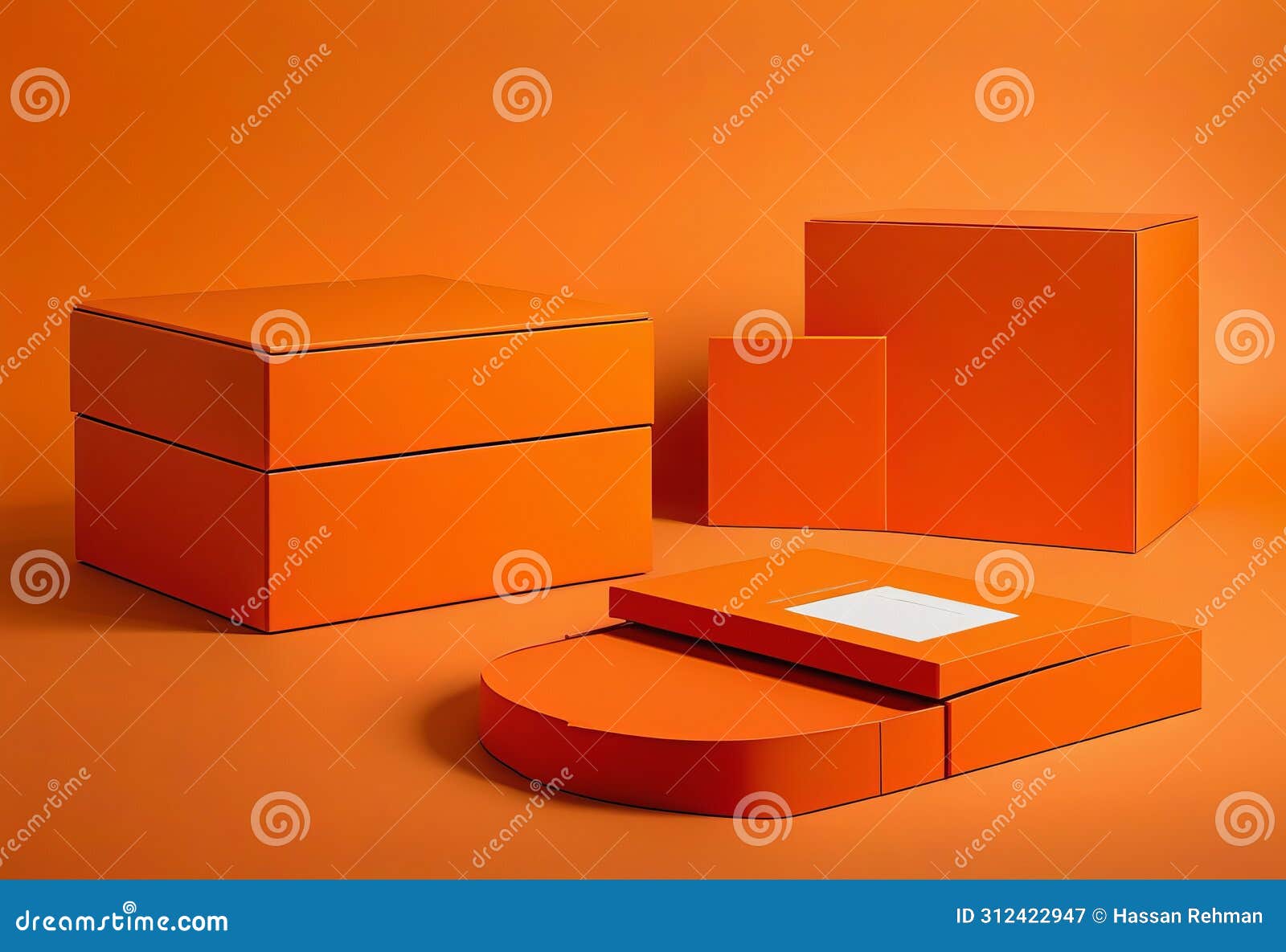 The Intriguing Contrast of an Orange Box Against Monochromatic Backdrop ...