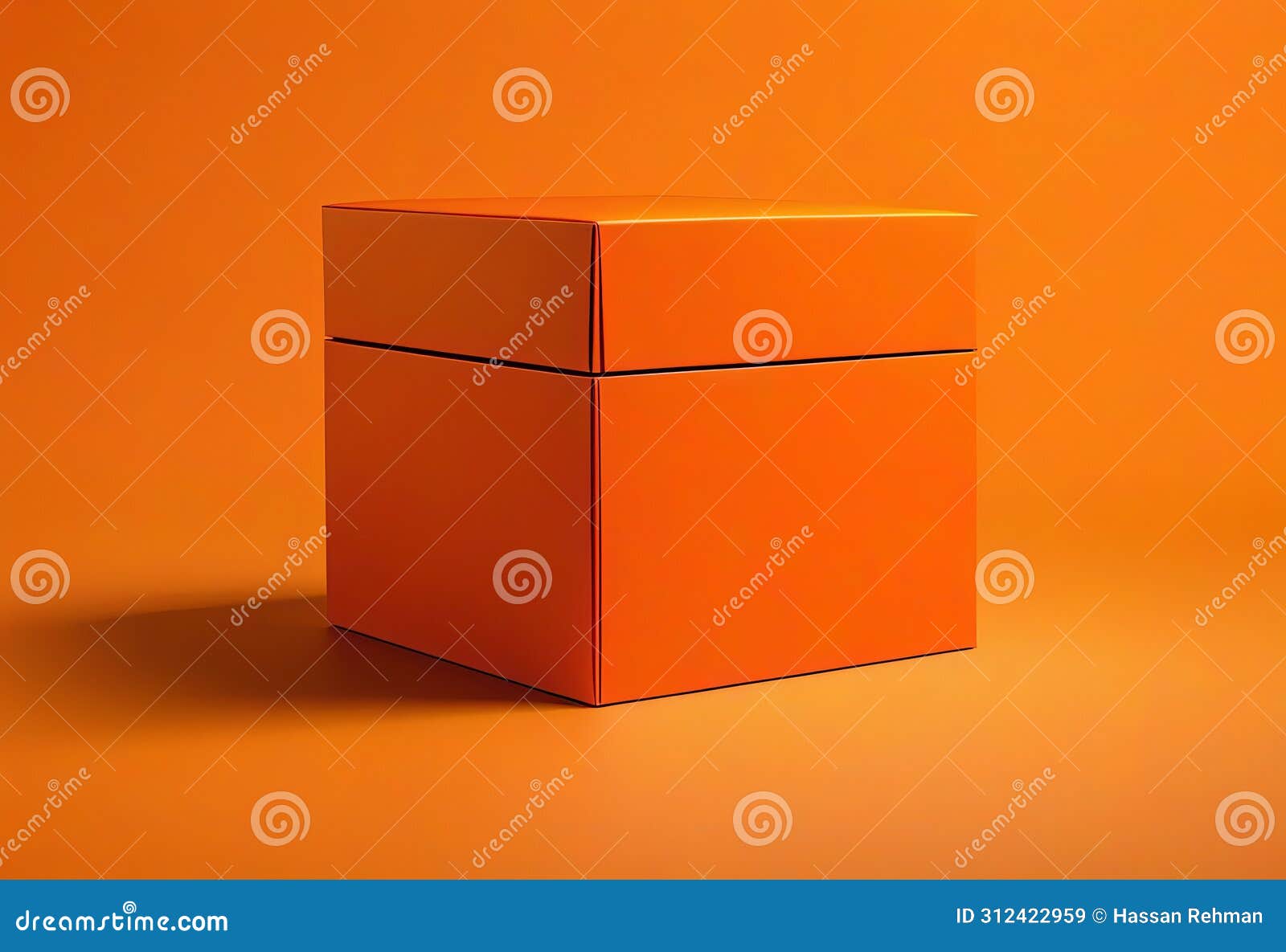The Intriguing Contrast of an Orange Box Against Monochromatic Backdrop ...