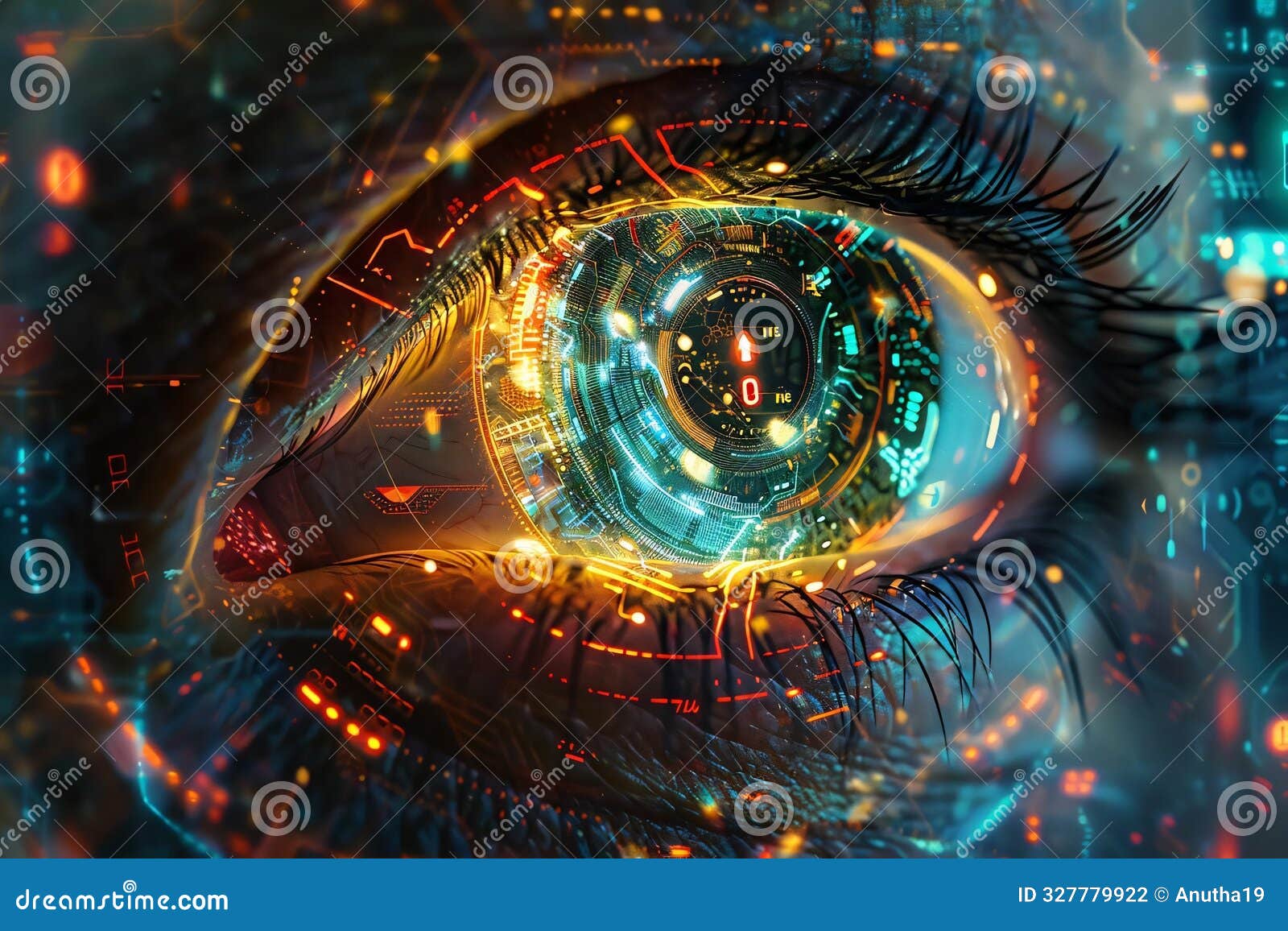 Intriguing Cyber Security Concept: Digital Eye Fortress with Futuristic ...