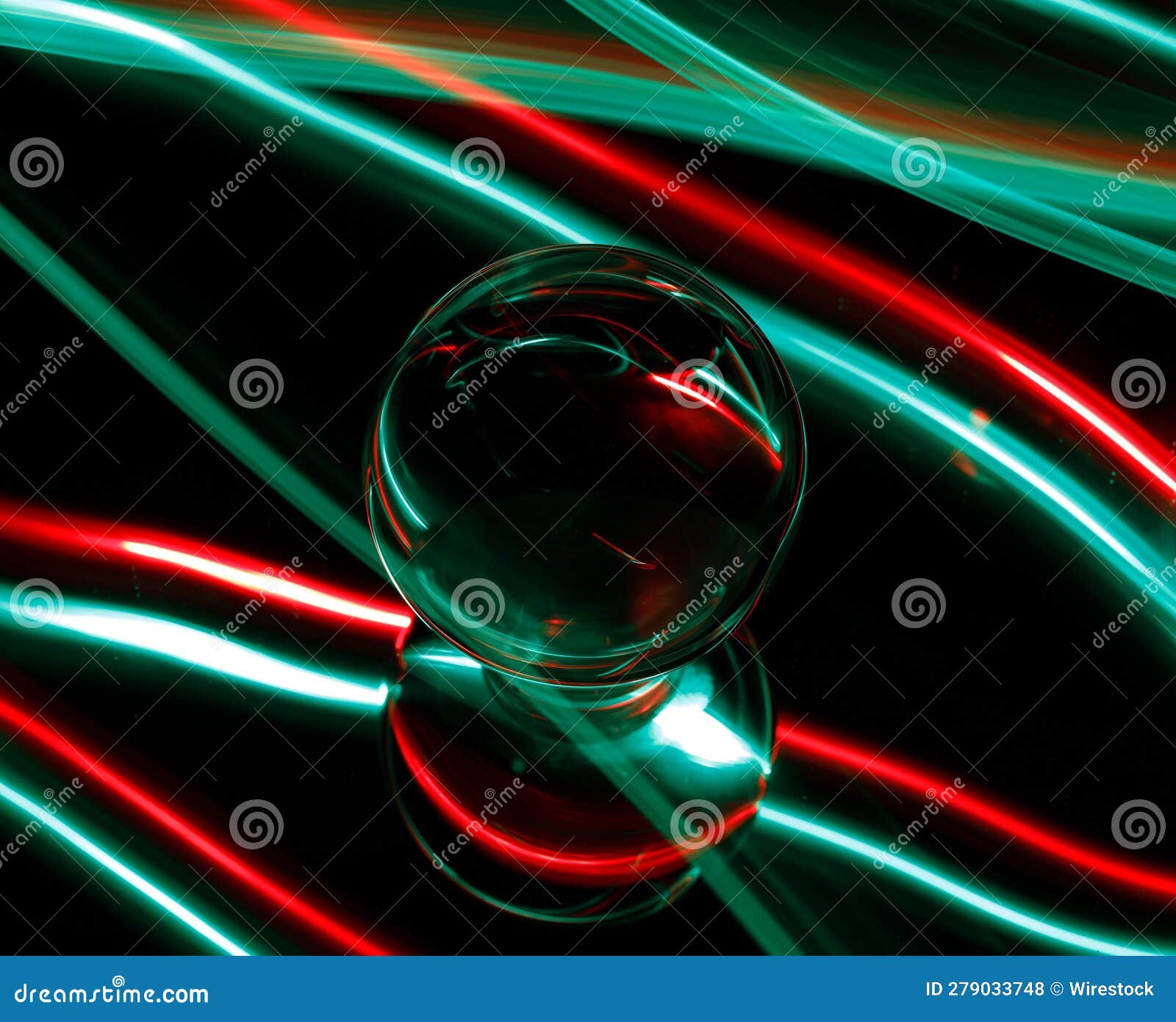 Intriguing Green and Red Light Emanating from a Light Bulb in a Dimly ...