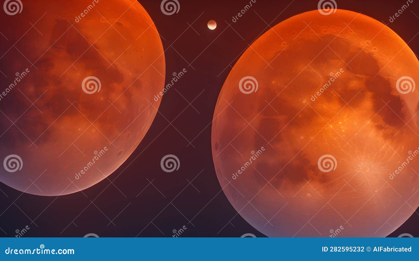 An Intriguing Image of Two Orange Planets with a Full Moon in the ...