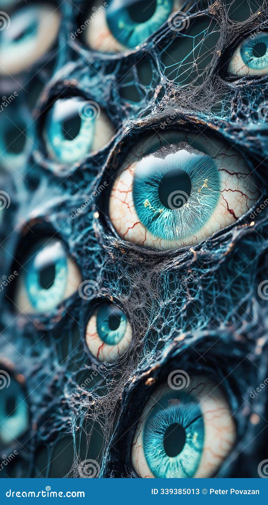 Intriguing Network of Eyes, a Surreal Visual Experience Stock ...