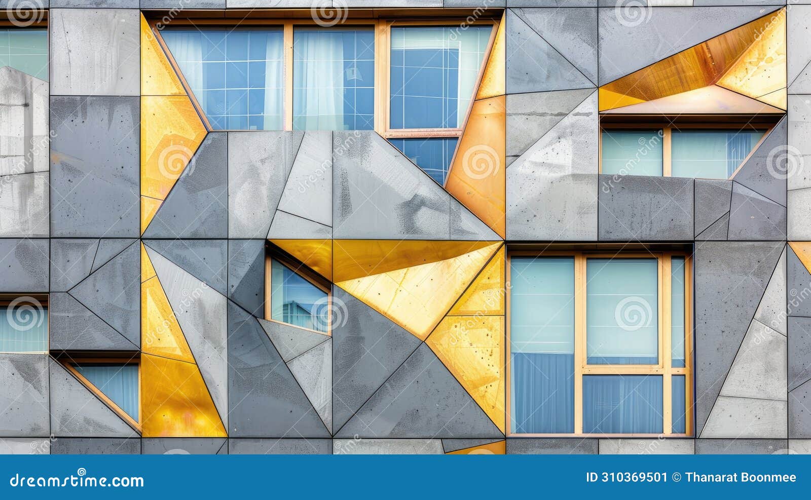 Geometric Shapes Create an Intriguing Pattern on a Building Facade, Ai ...