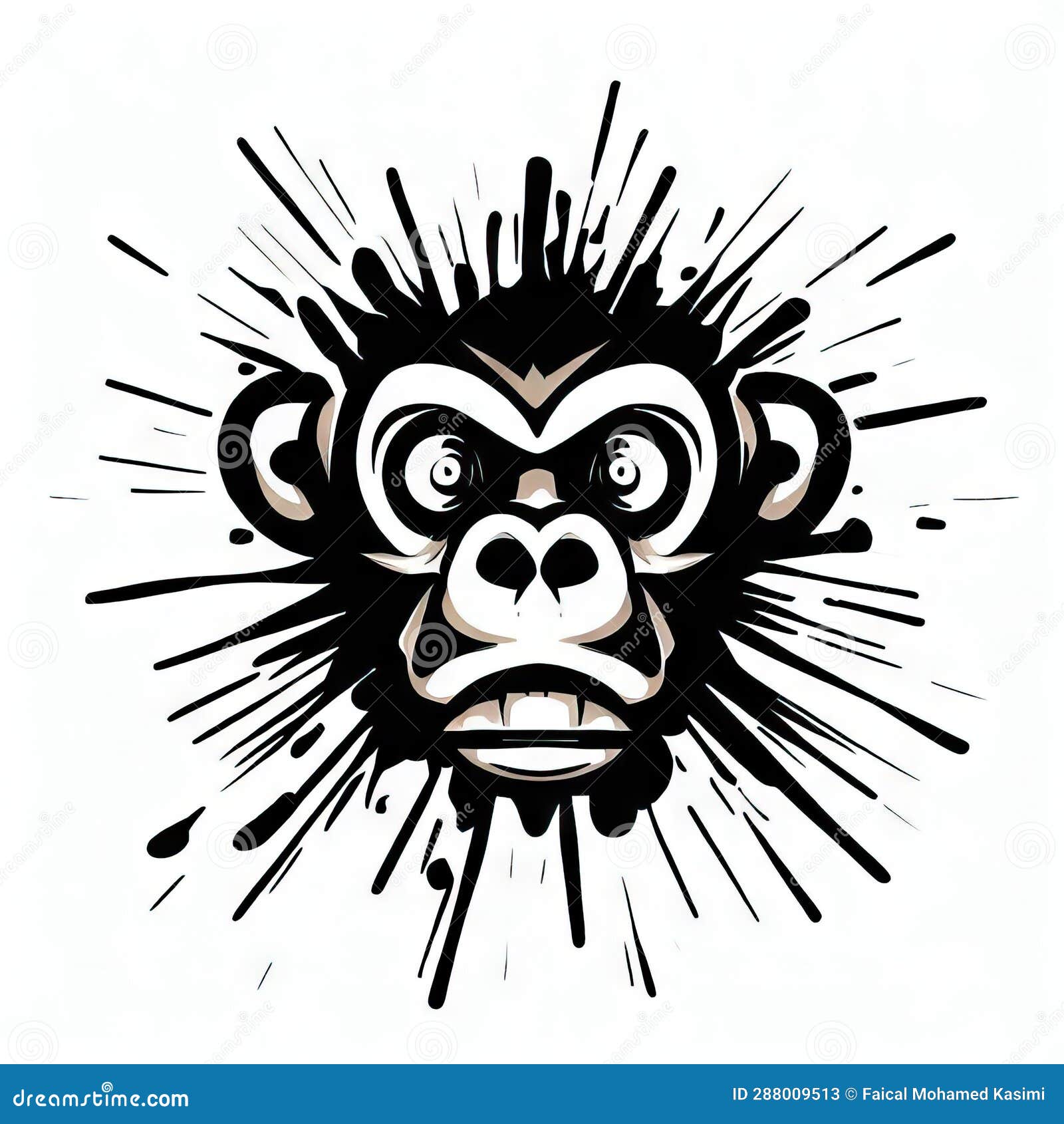 Intriguing Playfulness: Vector Monkey Face Peering from White ...