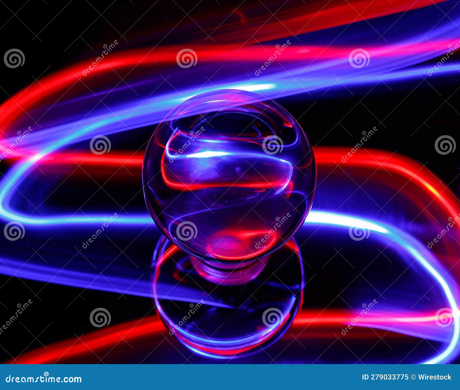 Intriguing Red and Purple Light Emanating from a Light Bulb in a Dimly ...