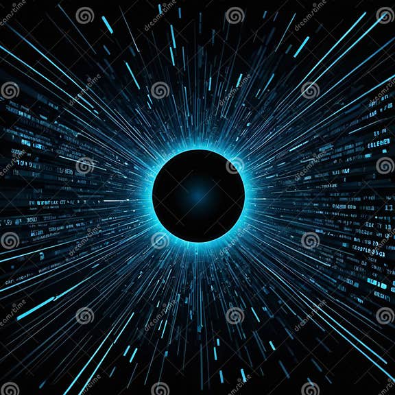 Blue Data Stream Tunnel with Digital Codes Stock Photo - Image of ...