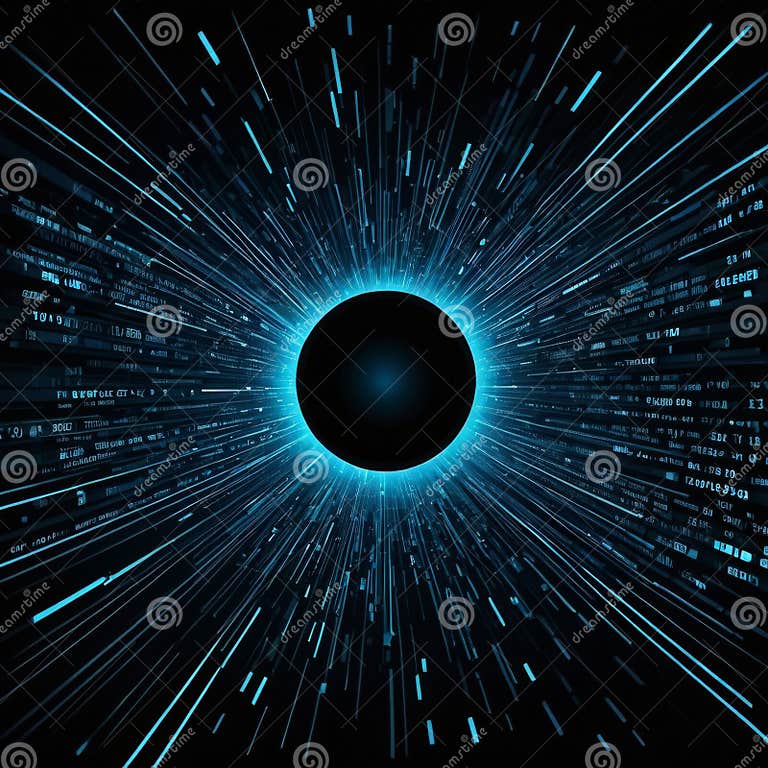 Blue Data Stream Tunnel with Digital Codes Stock Photo - Image of ...