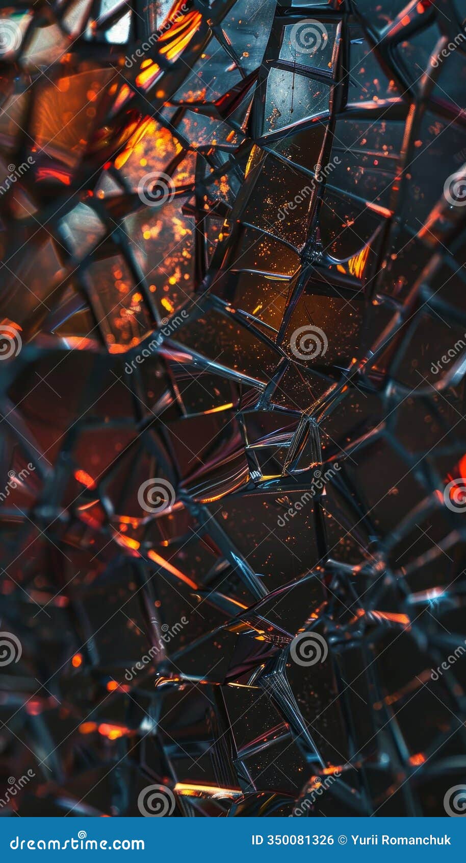 Intriguing Shattered Glass Close Up Showcasing Abstract Patterns and ...