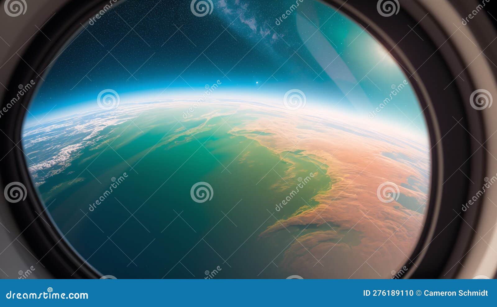 An Intriguing View of the Earth from a Plane Window AI Generative Stock ...