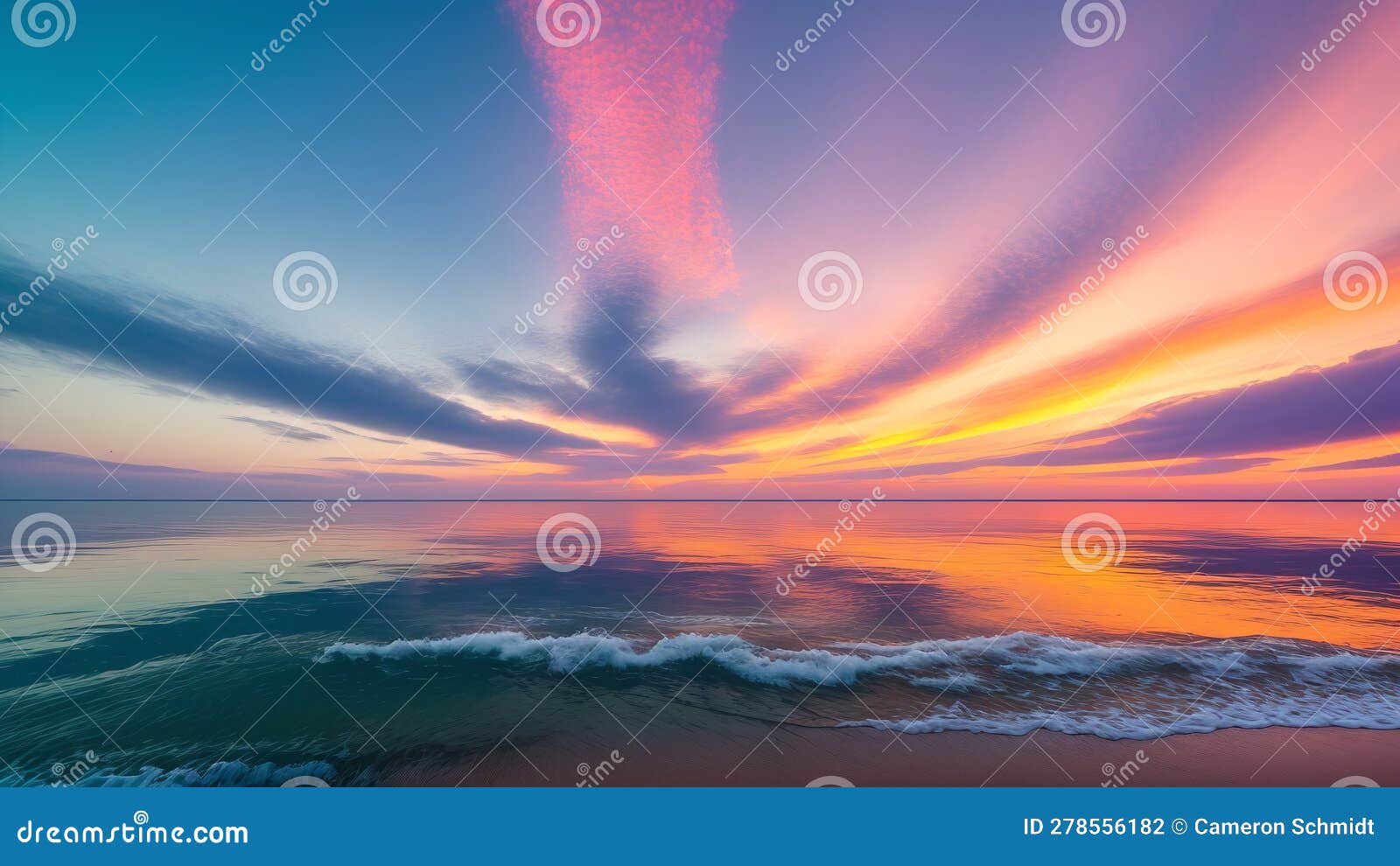 An Intriguingly Complex Photograph of a Sunset Over the Ocean AI ...