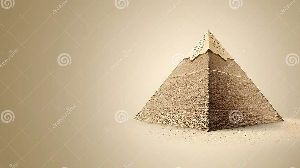 Intriguingly Shaped Sand Pyramid on a Neutral Background. Stock Image ...