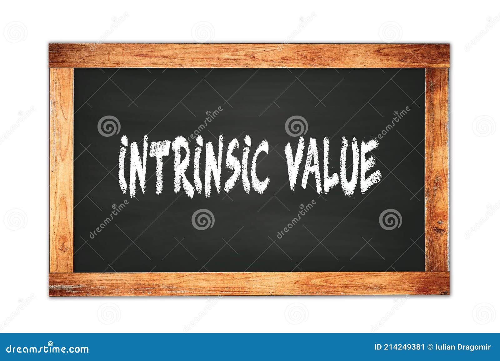 INTRINSIC VALUE Text Written on Wooden Frame School Blackboard Stock ...