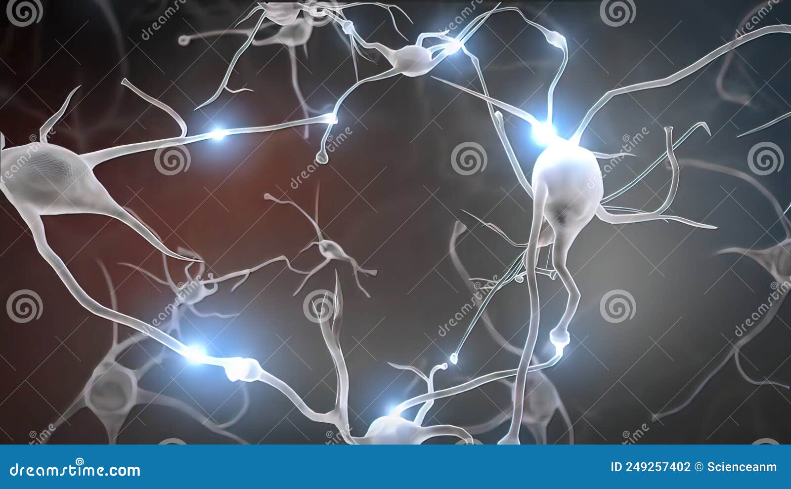 Intro Brain Impulses. Neuron System Stock Illustration - Illustration ...