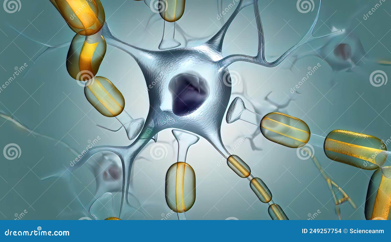 Intro Brain Impulses. Neuron System Stock Illustration - Illustration ...