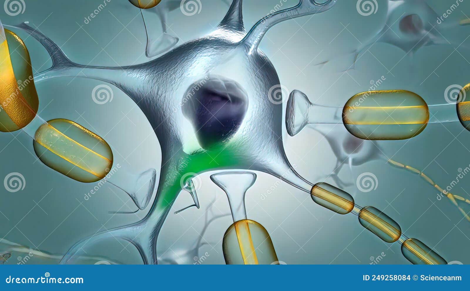 Intro Brain Impulses. Neuron System Stock Illustration - Illustration ...