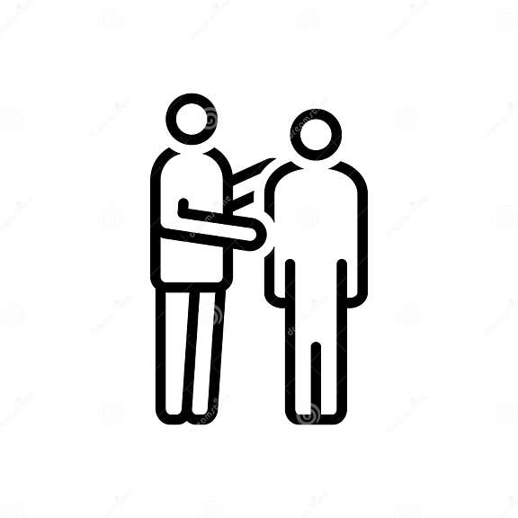 Black Line Icon for Introduce, Familiarize and Acquaint Stock Vector ...