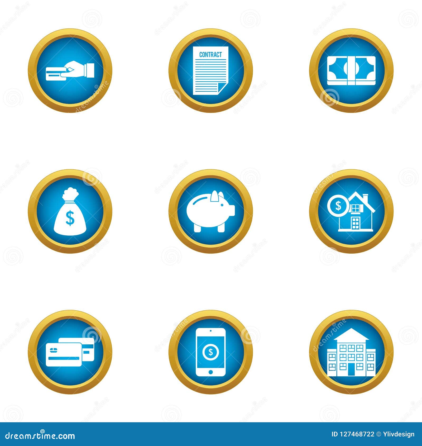 Introduce Icons Set, Flat Style Stock Vector - Illustration of isolated ...