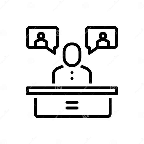 Black Line Icon for Introduced, Familiarize and Acquaint Stock ...