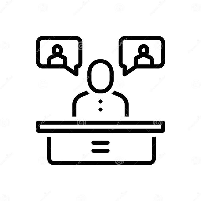 Black Line Icon for Introduced, Familiarize and Acquaint Stock ...