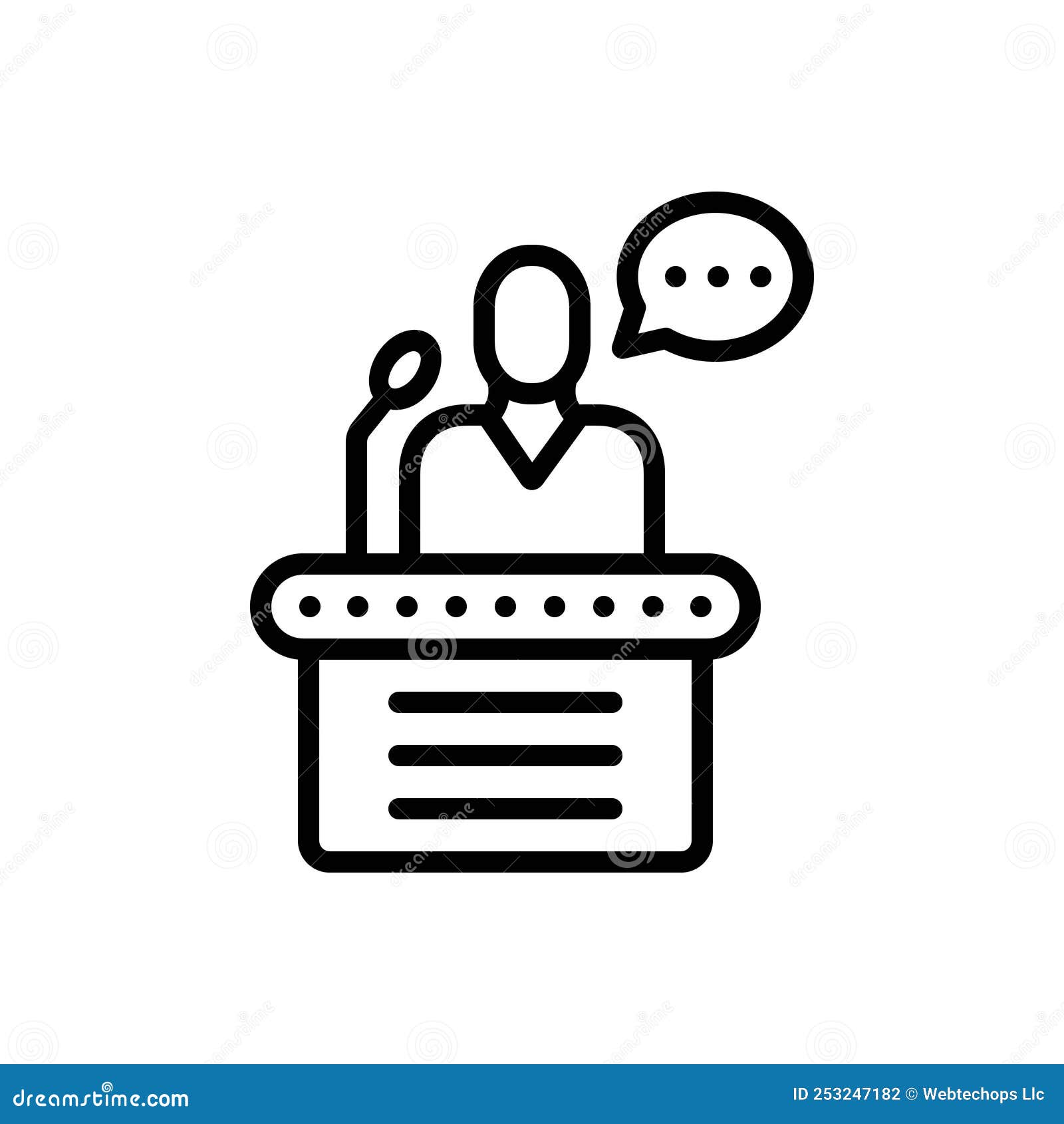 Black Line Icon for Introduces, Familiarize and Acquaint Stock Vector ...