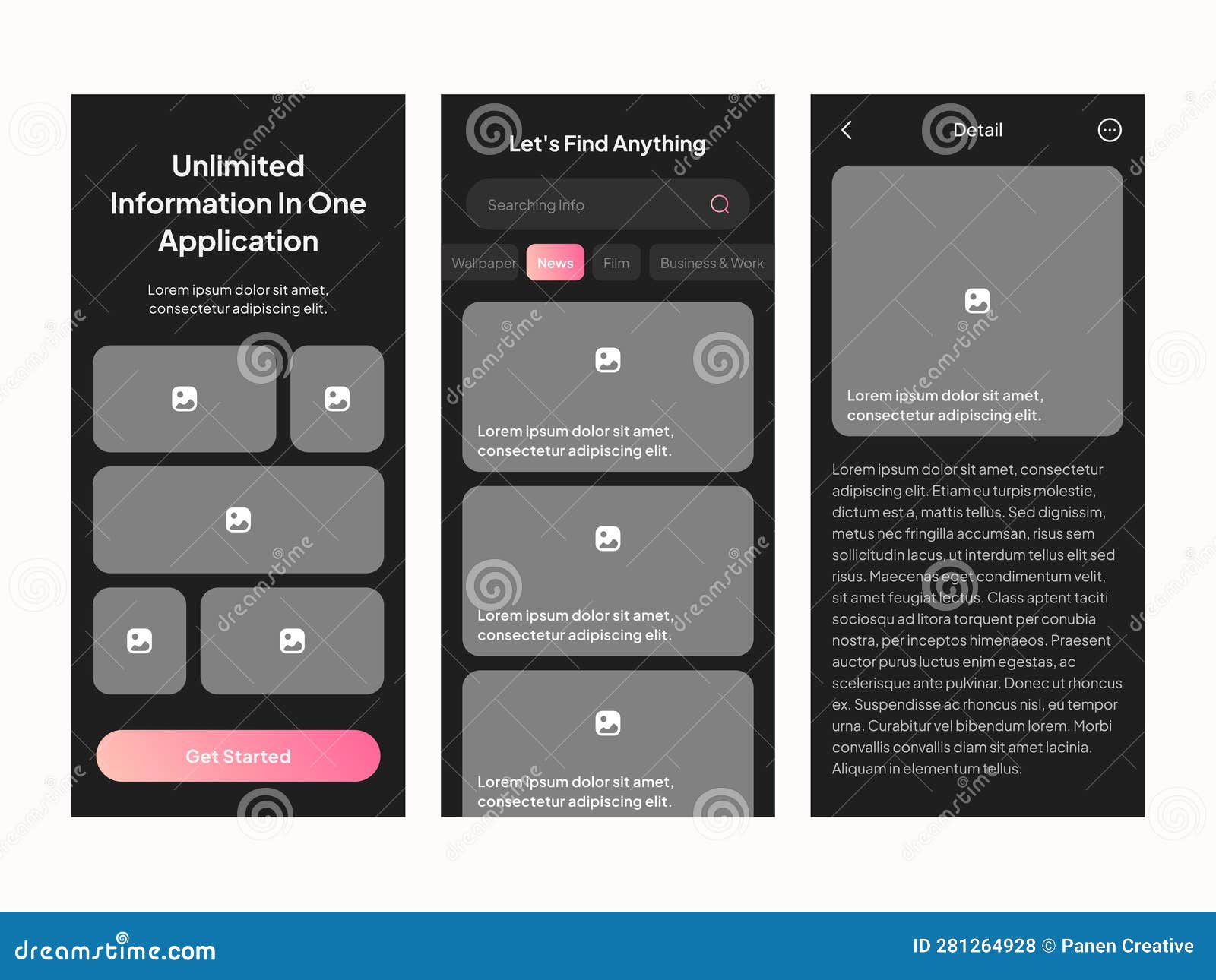 Blog Portal App UI Design Vector Illustration | CartoonDealer.com #281264928