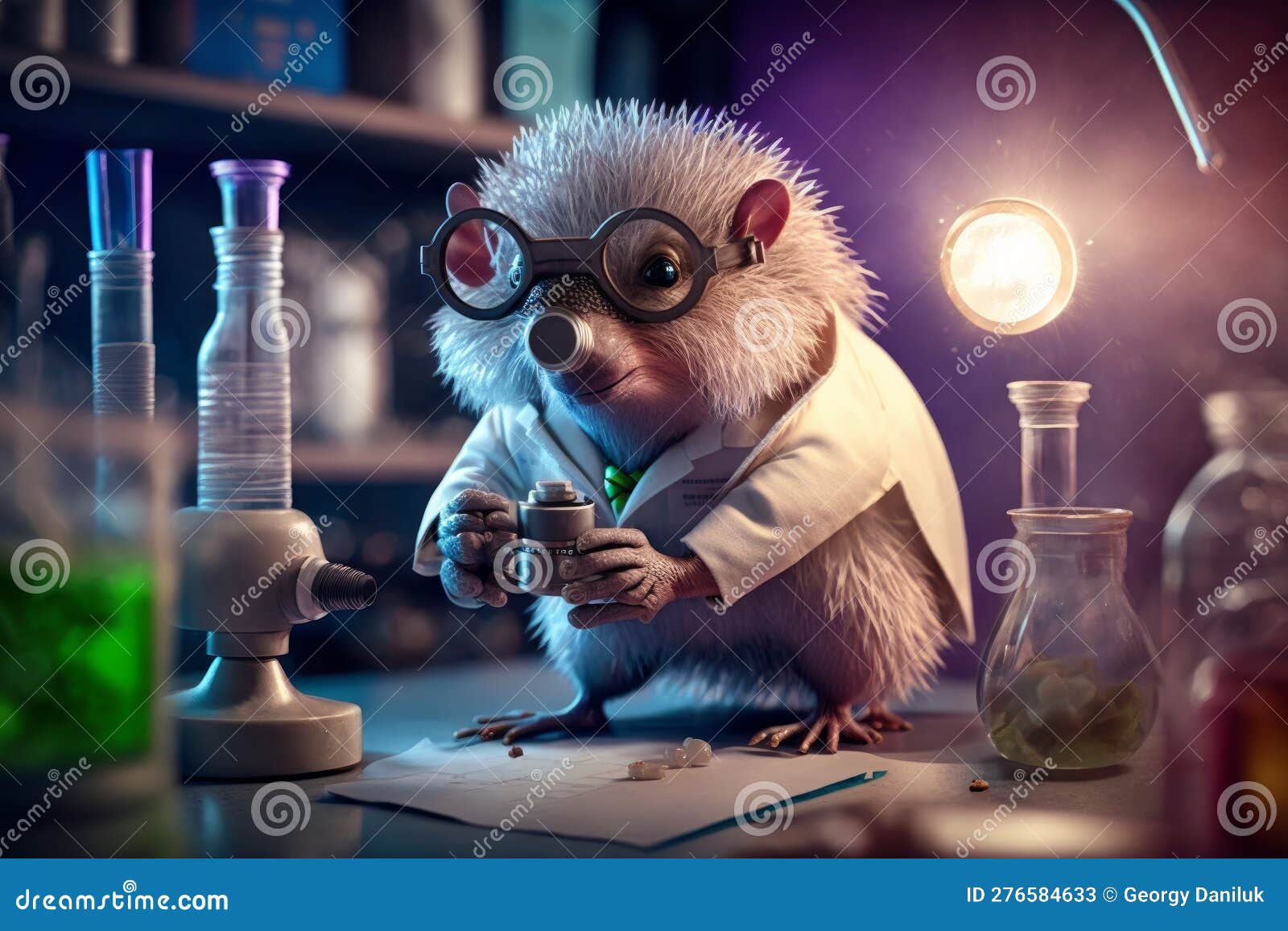 Introducing Dr Hedgehog: a Scientific Mastermind in the Lab! Stock Illustration - Illustration ...