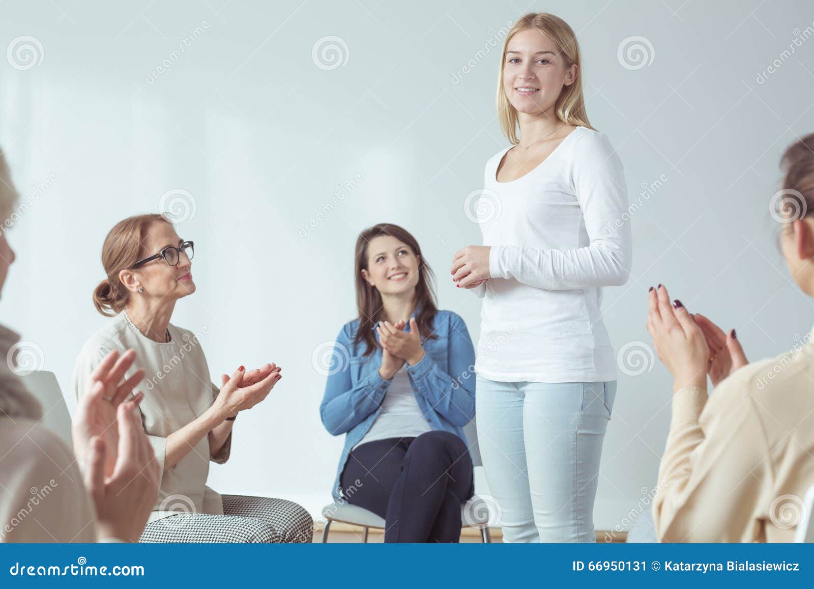 Introducing during meeting stock image. Image of gathering - 66950131