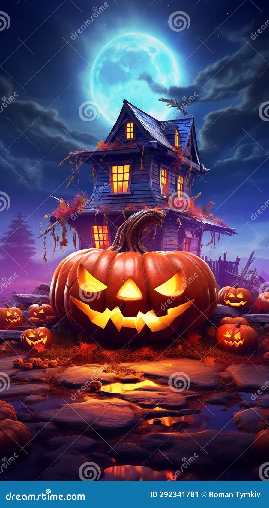 Halloween Event Backdrop - Spectral Spellbound Sky Stock Illustration - Illustration of october ...