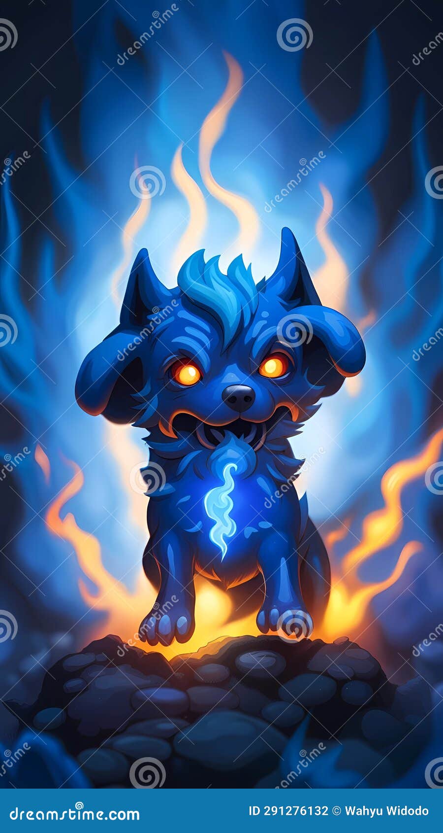 3D Hellhound Cartoon Character Design Illustration Ai Generated Stock ...