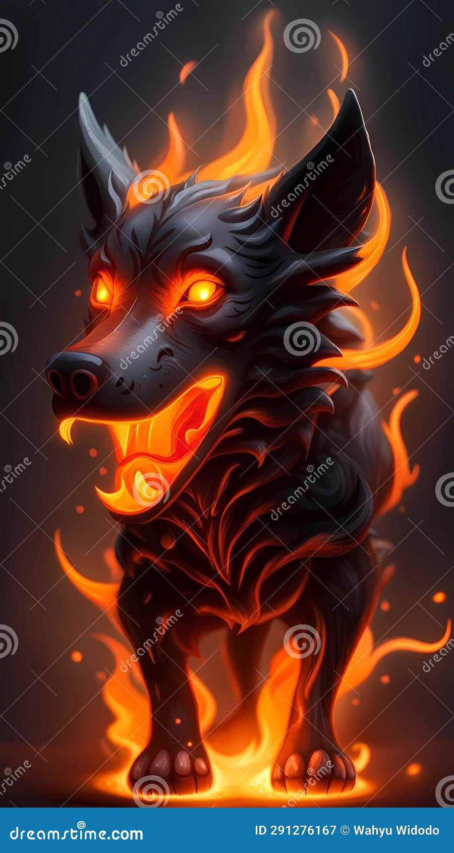 3D Hellhound Cartoon Character Design Illustration Ai Generated Stock ...
