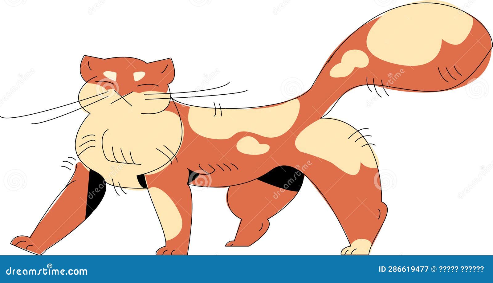 Ginger Cat with Spot, Vector Illustration, Funny Cat Stock Vector ...