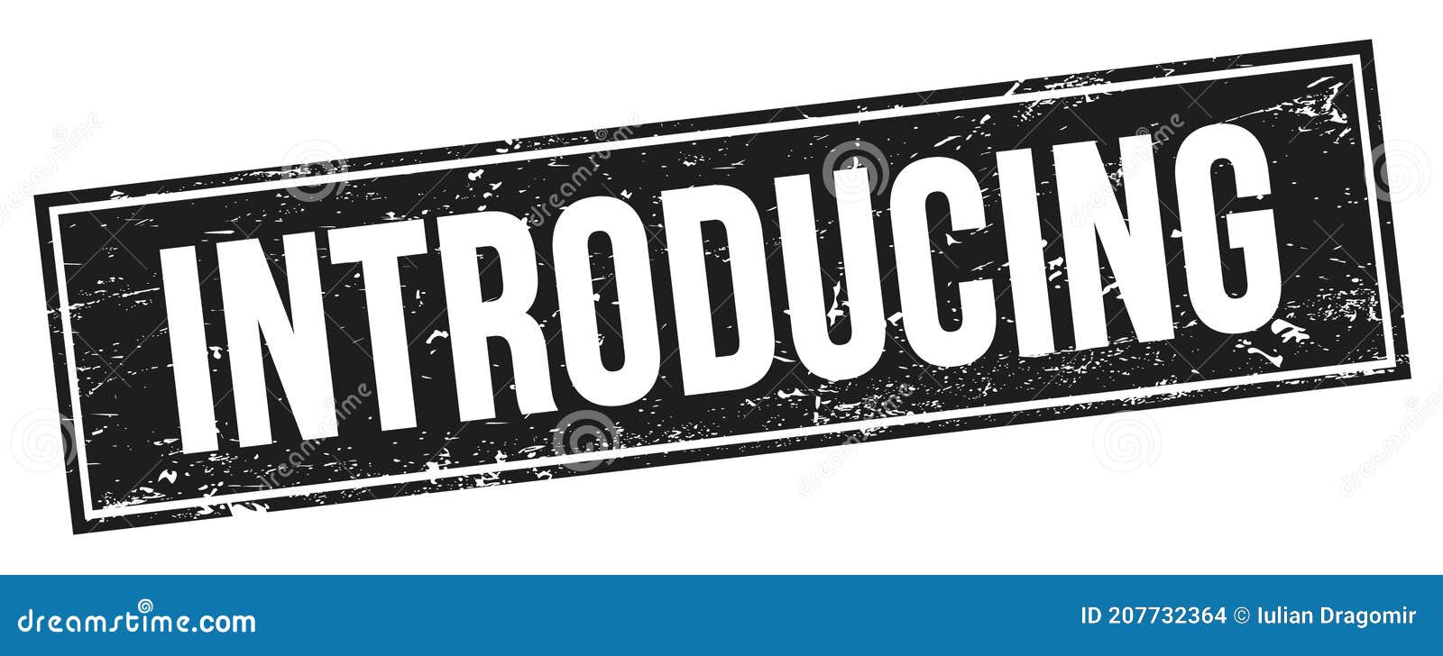 INTRODUCING Text on Black Grungy Rectangle Stamp Stock Illustration ...