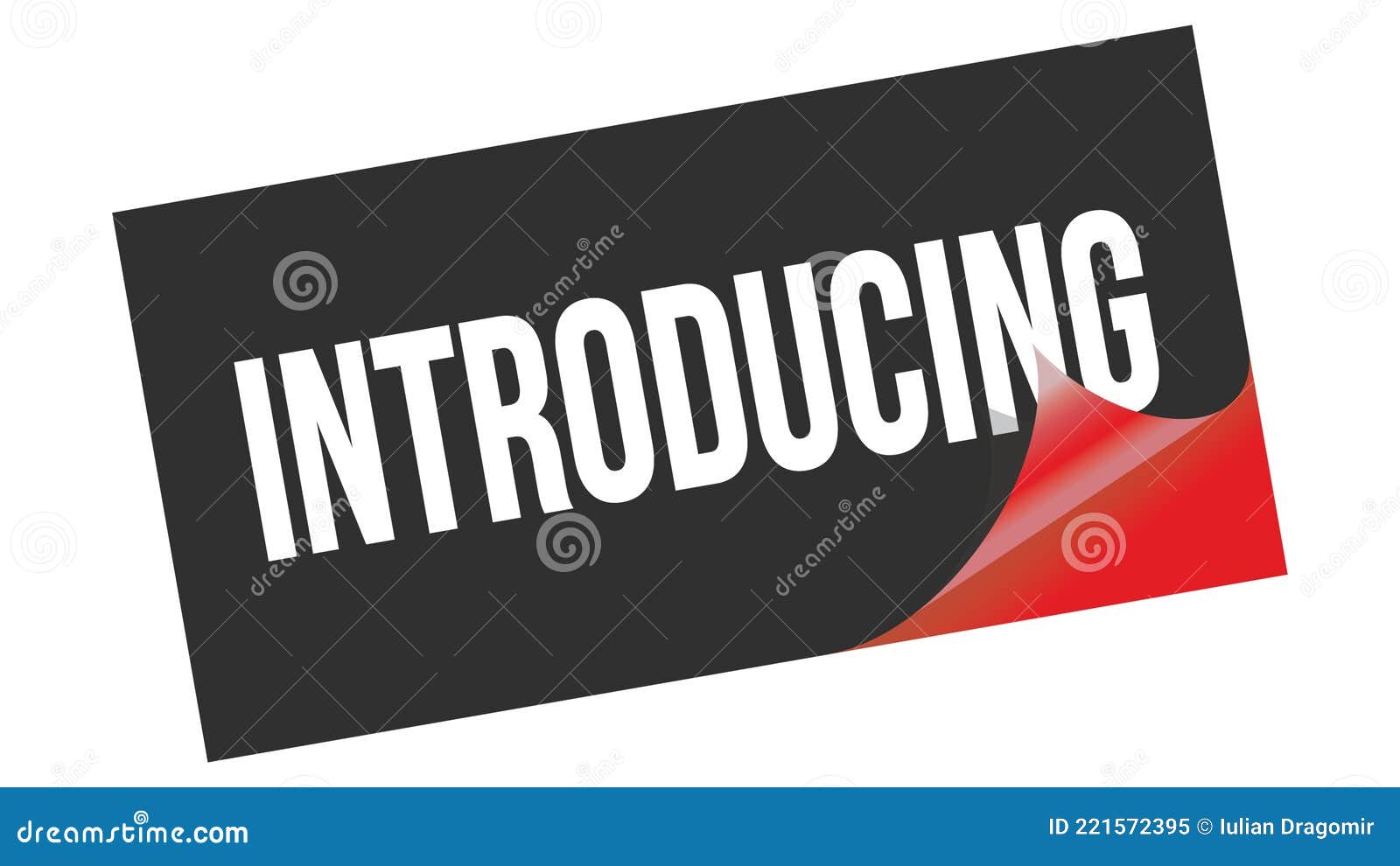 INTRODUCING Text on Black Red Sticker Stamp Stock Illustration ...