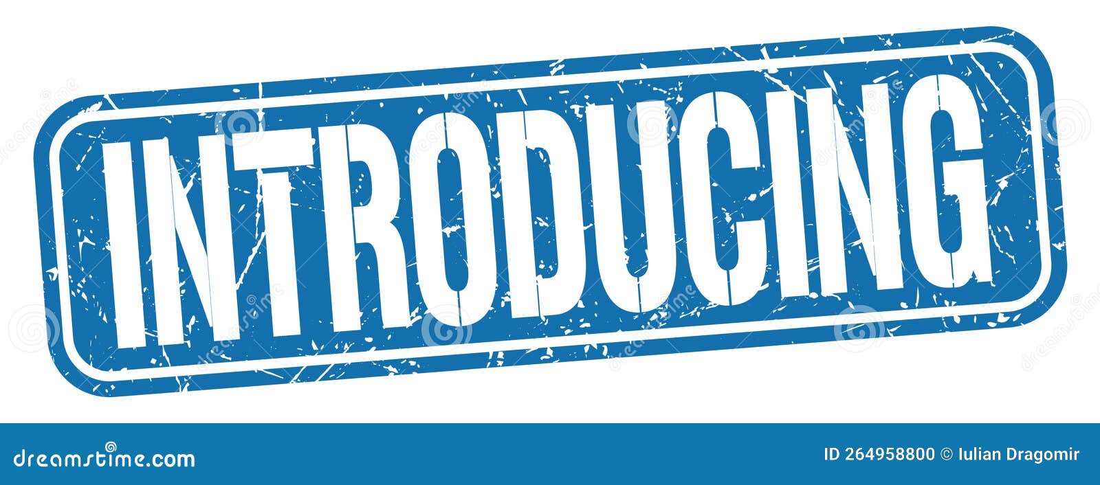 INTRODUCING Text Written on Blue Stamp Sign Stock Illustration ...