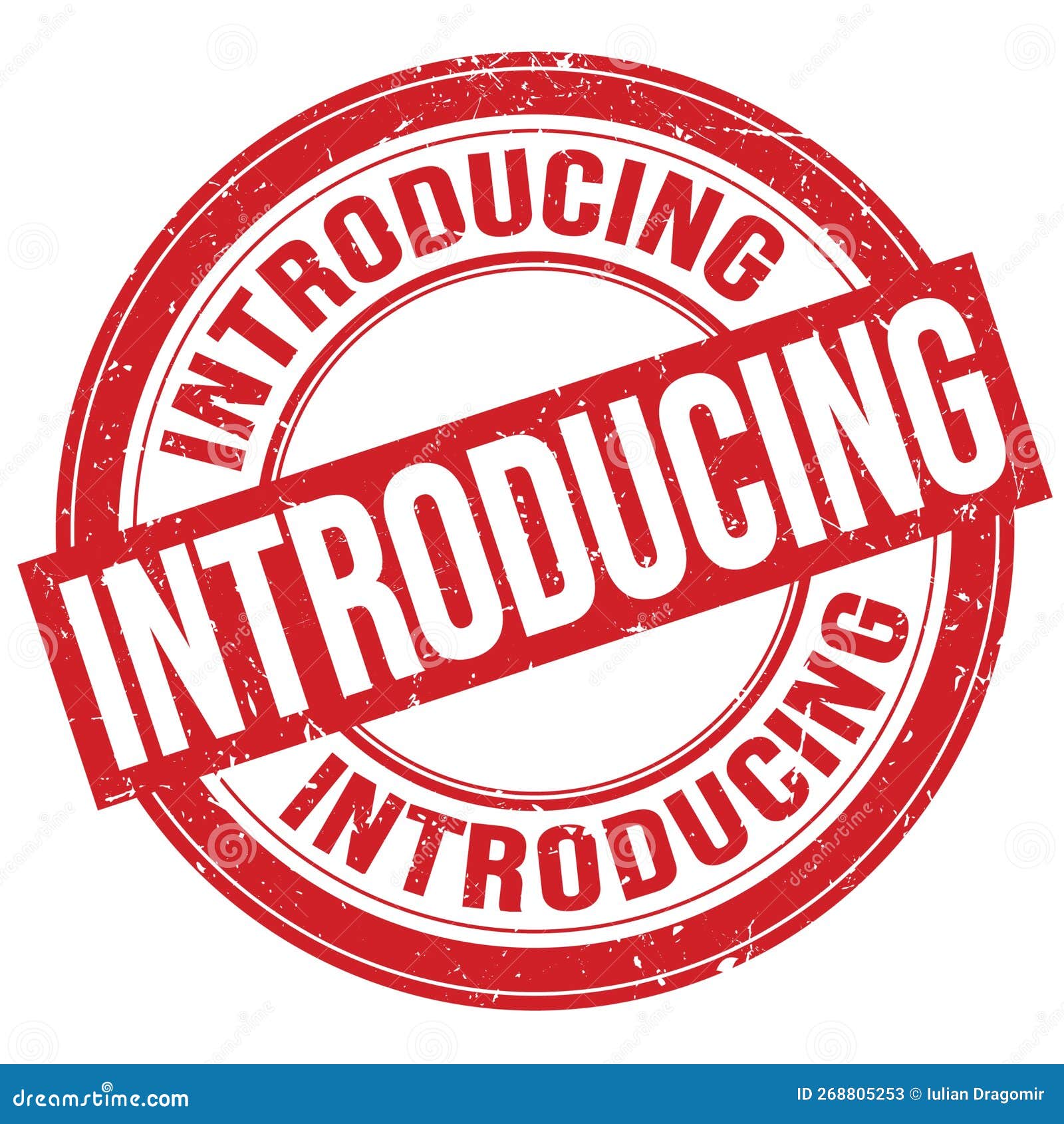 INTRODUCING Text Written on Red Round Stamp Sign Stock Illustration ...
