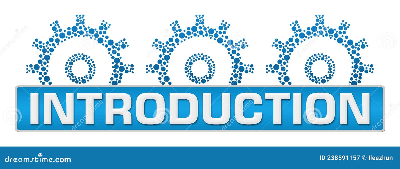 Introduction Blue Dotted Gears on Top Stock Illustration - Illustration ...