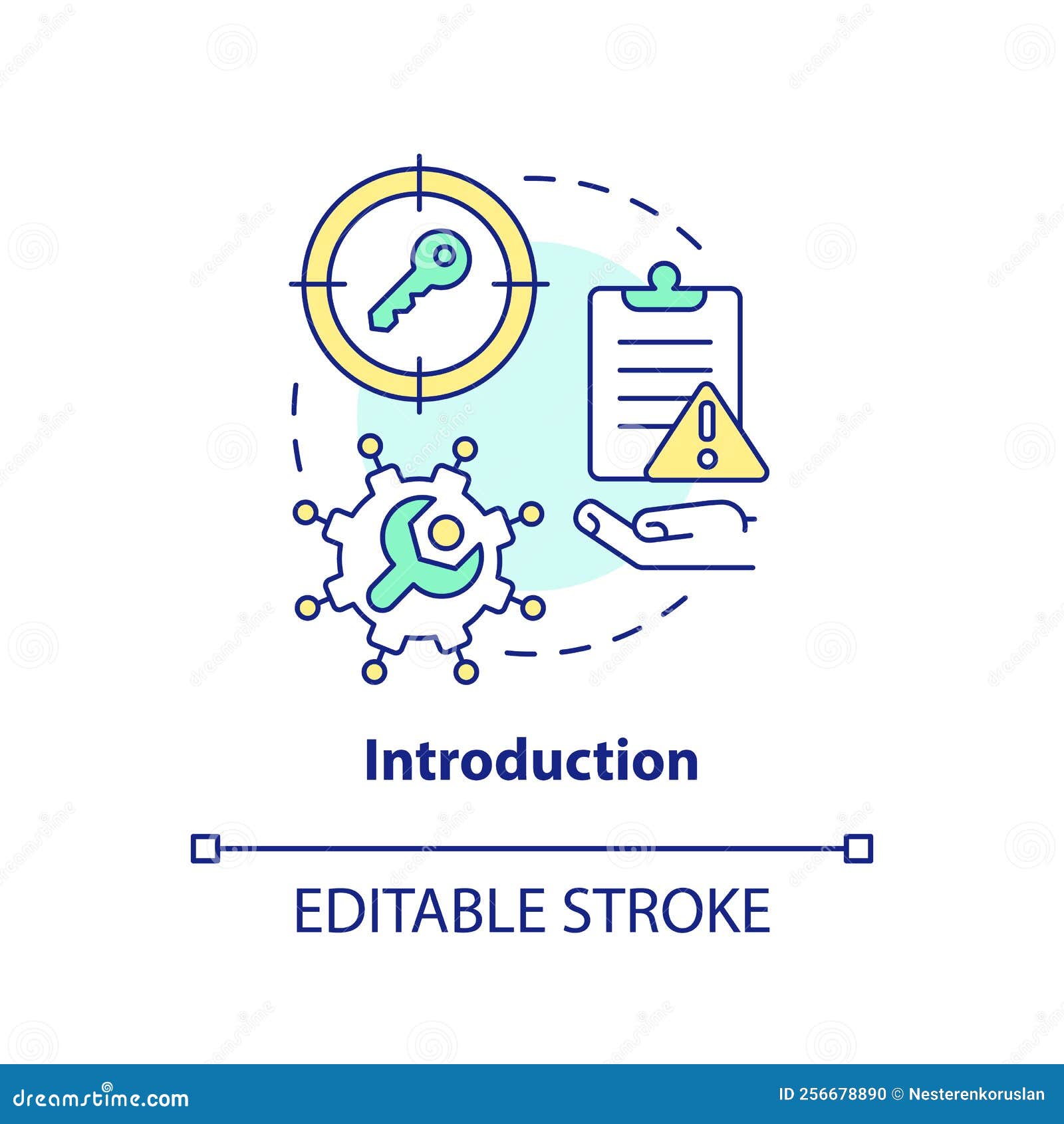 Introduction concept icon stock vector. Illustration of start - 256678890