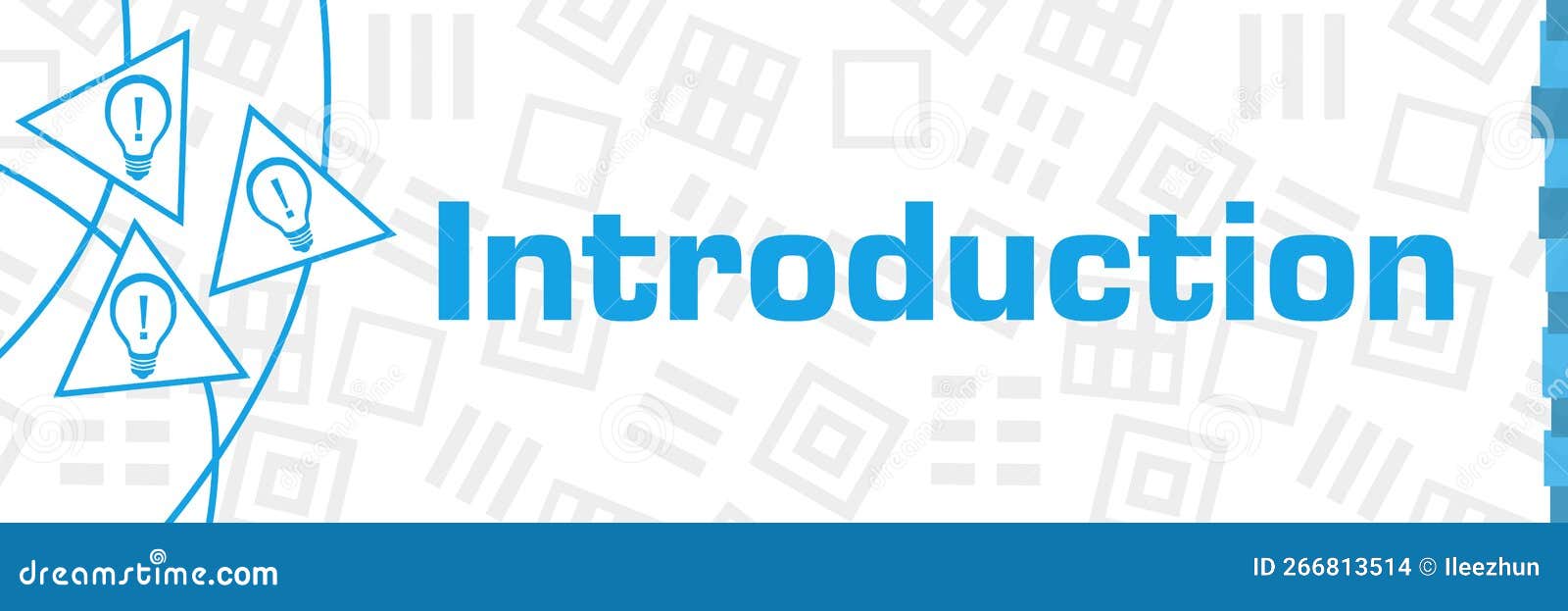 Introduction Bulbs Blue Curves Triangles Horizontal Stock Illustration ...