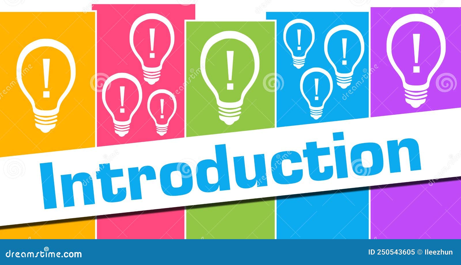 Introduction Colorful Vertical Boxes Bulbs Stock Illustration ...