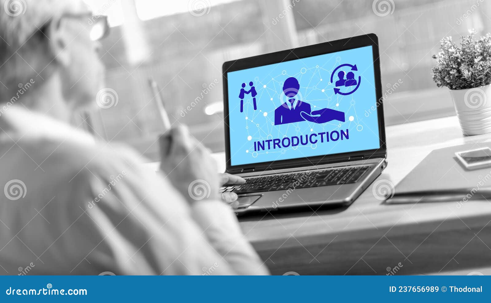 Introduction Concept on a Laptop Screen Stock Image - Image of identity ...
