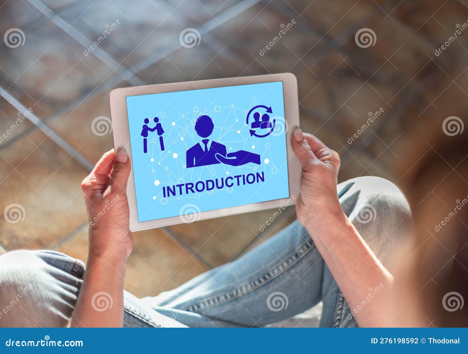 Introduction Concept on a Tablet Stock Photo - Image of start, people ...