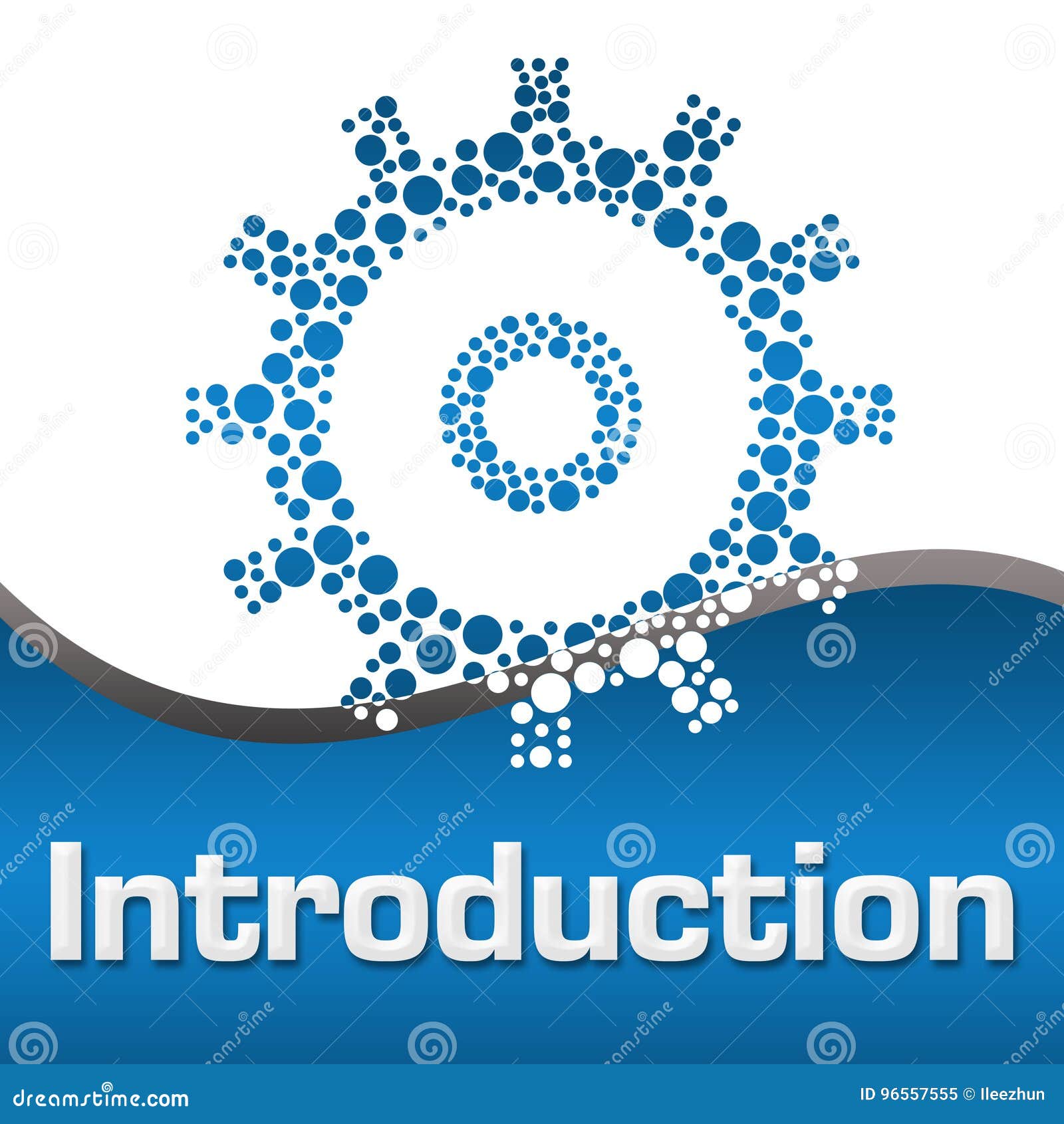 Introduction Dotted Gear Blue Square Stock Illustration - Illustration ...