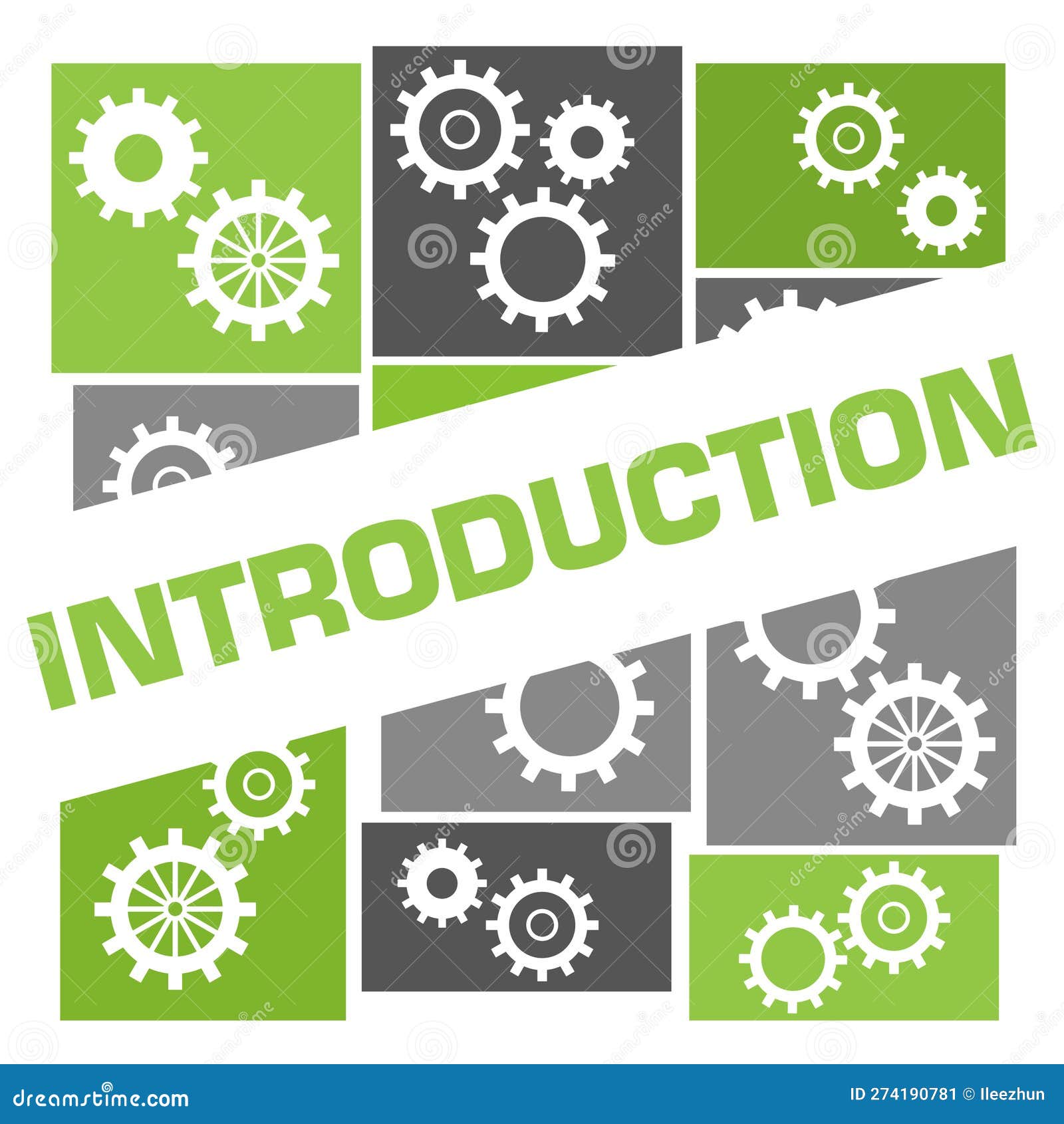 Introduction Green Grey Gears Grid Badge Style Stock Illustration ...