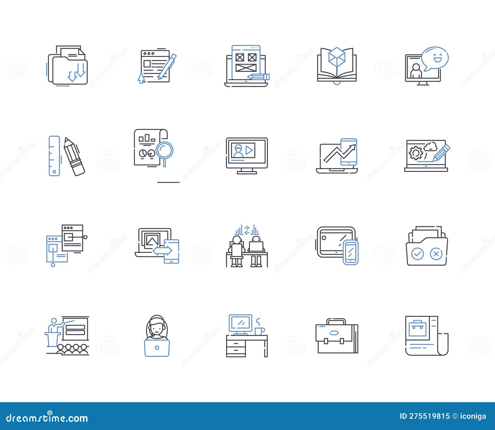 Introduction Line Icons Collection. Overview, Initiation, Prelude ...