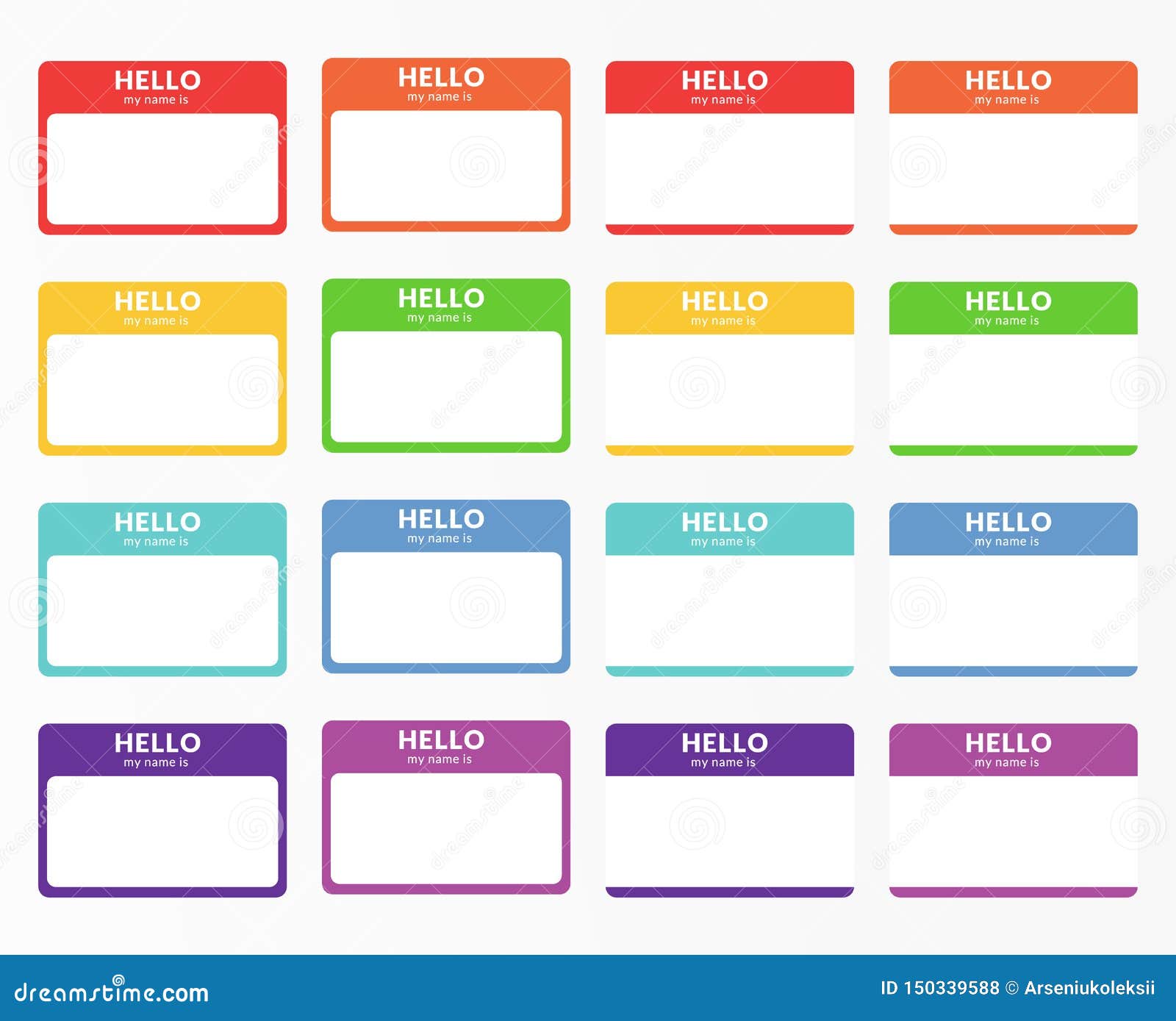 Introduction name stickers stock vector. Illustration of personalize ...