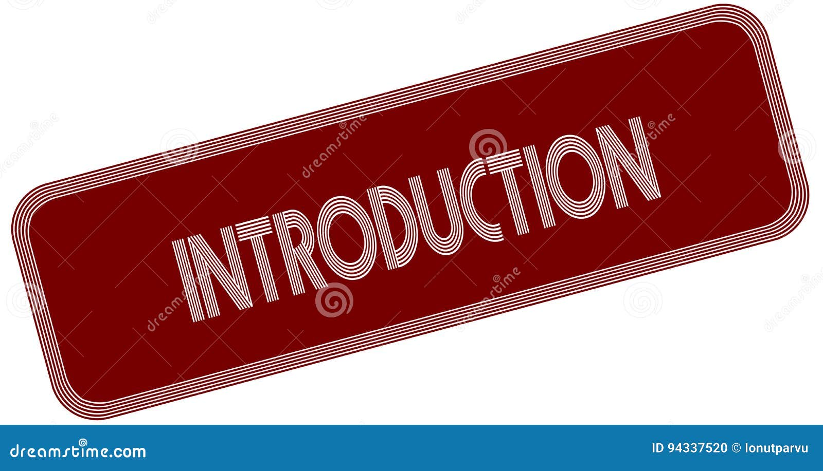 INTRODUCTION on red label. stock illustration. Illustration of words ...