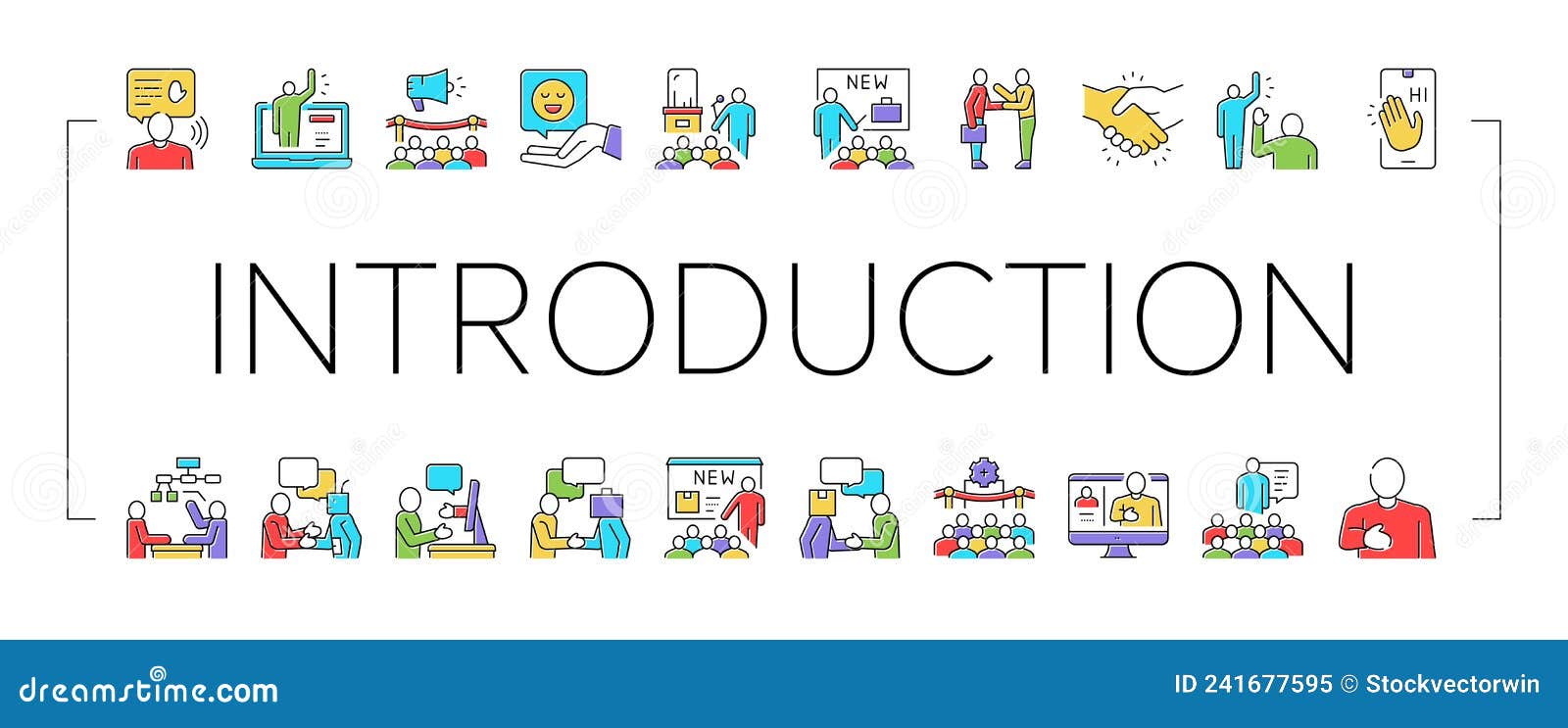Introduction Speech Collection Icons Set Vector . Stock Vector ... Introduction Speech Collection Icons Set Vector . Stock Vector ...