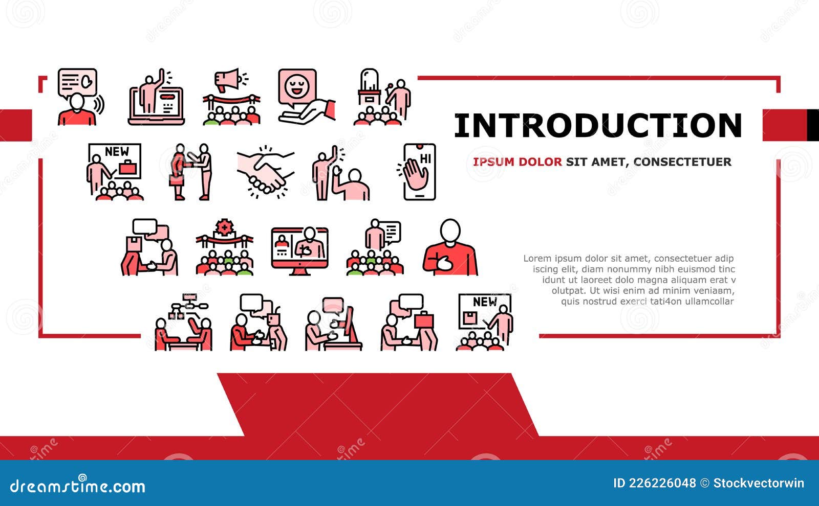 Introduction Speech Landing Header Vector Stock Vector - Illustration ...