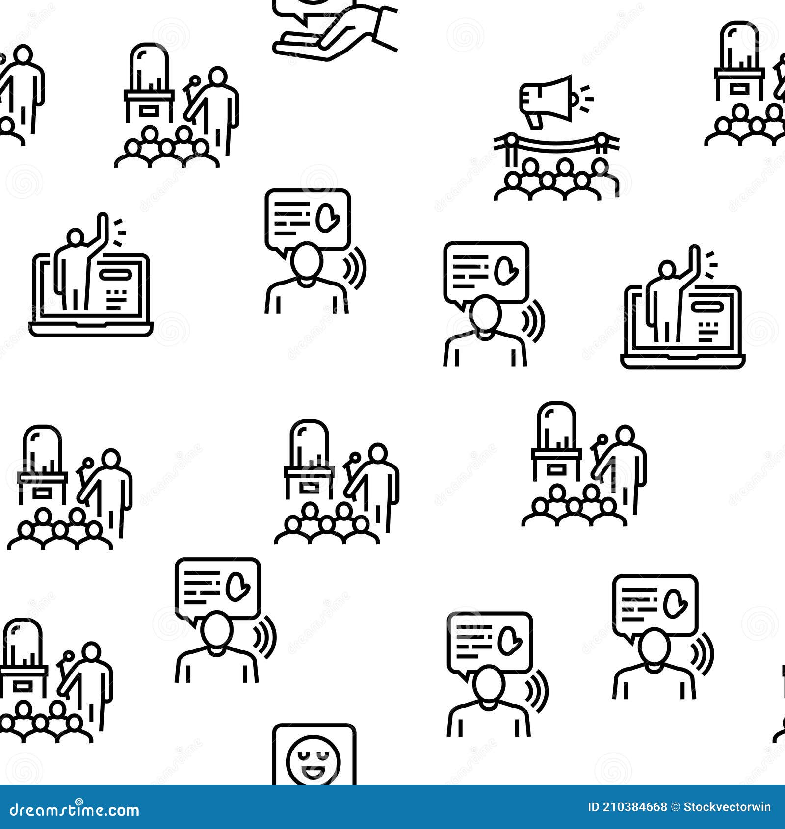 Introduction Speech Vector Seamless Pattern Stock Vector - Illustration ...