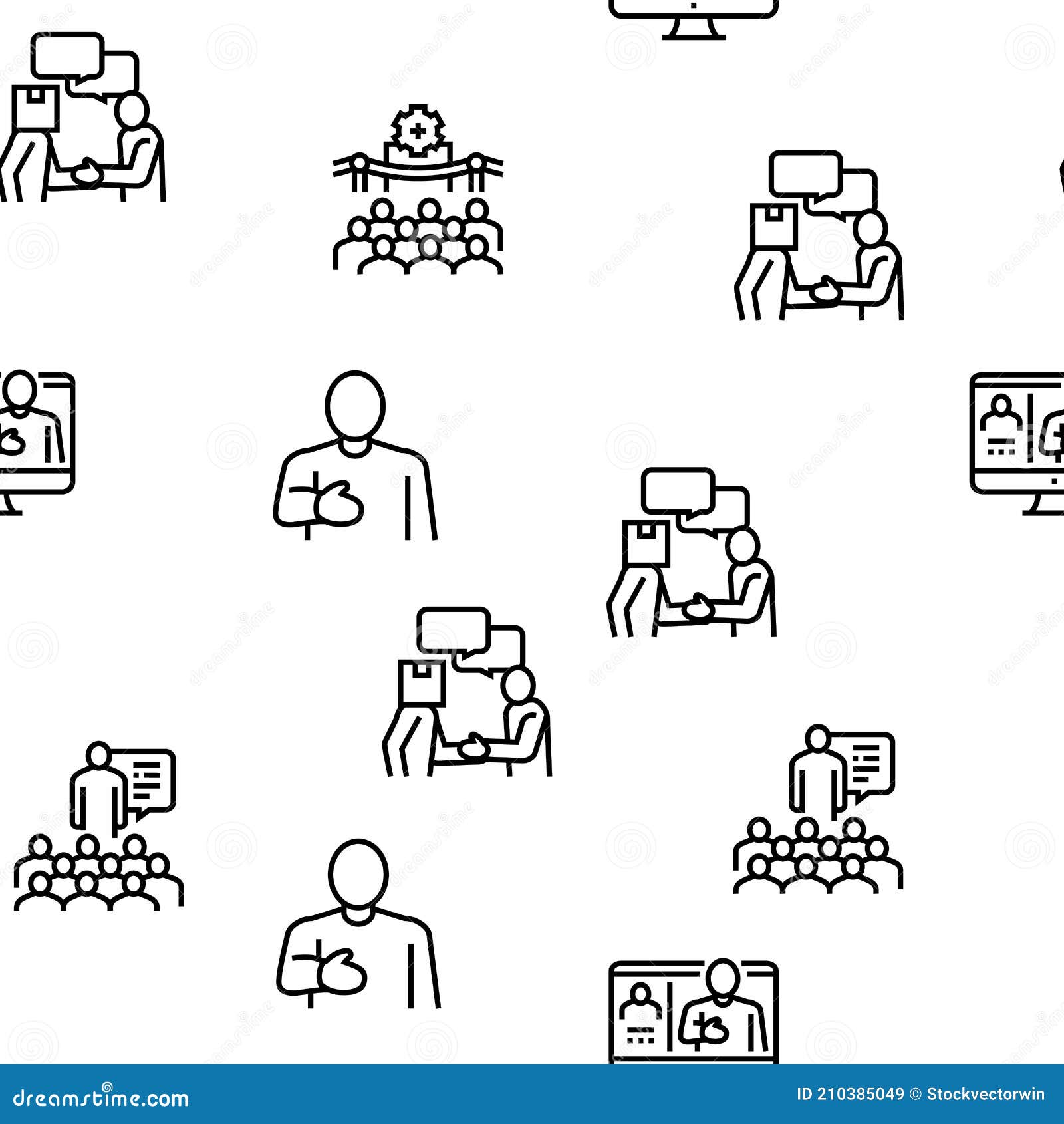 Introduction Speech Vector Seamless Pattern Stock Vector - Illustration ...